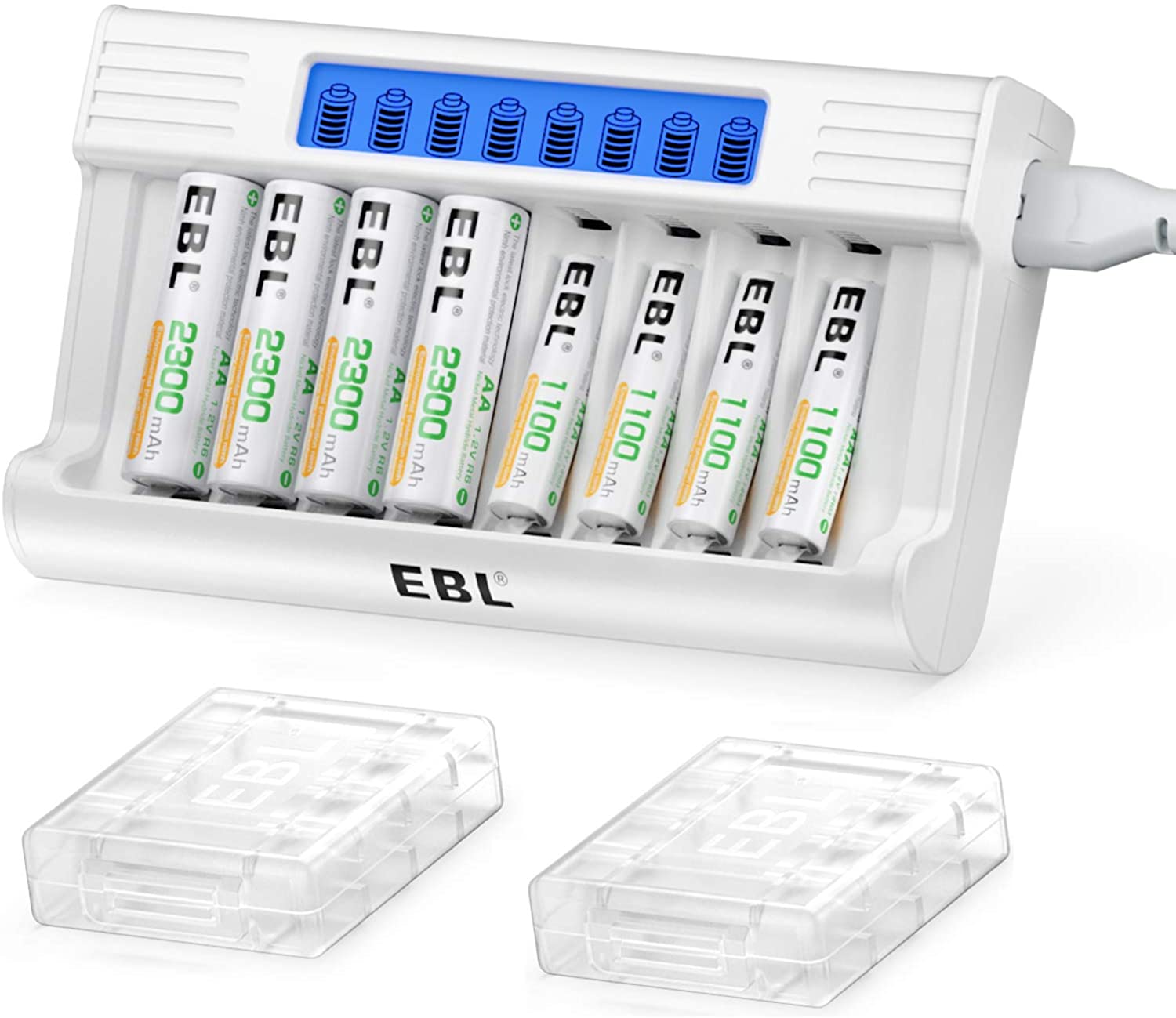 EBL 8 Bay Smart LCD Individual AA AAA Battery Charger - Desi Shopper