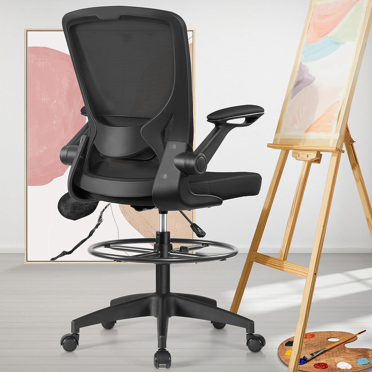 Ergonomic Standing Desk Chair with Flip-up Armrests - Desi Shopper