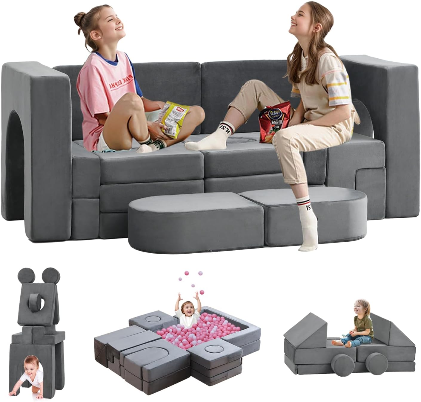 22Pcs Modular Kids Play Couch, - Desi Shopper